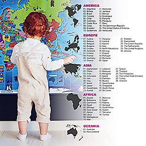 BEST LEARNING i-Poster My World Interactive Map - Educational Talking Toy for Children of Ages 5 to 12 Years Old - Perfect Geography Learning Game as a Gift for Kids Ages 8-12