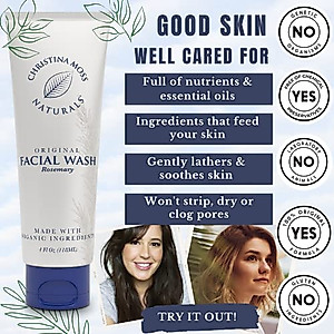 Daily Face Wash for Women & Men – Hydrating & Moisturizing Face Wash for Sensitive Skin – Oil Free Face Wash for Dry Skin or Oily Skin – Lightly Foaming Facial Cleanser - Gentle Enough for Kids