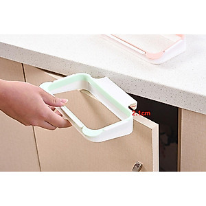 Ninasill ღ ღ Garbage Bag Holder Plastic Bracket Stand Rack Kitchen Trash Storage Hanger Bags (Green)