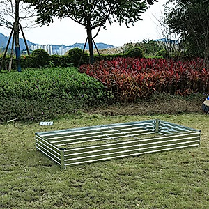 Vengarus Raised Garden Bed Kit, Galvanized Planter Raised Garden Boxes Outdoor, Square Large Metal Raised Garden Beds for Vegetables Herb,8x4x1FT