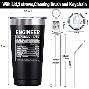 SpenMeta Engineer Gifts for Men - Funny Gift Ideas for Mechanical, Computer Programmer, Electrical, Civil Engineering - 20oz Engineer Nutritional Facts Tumbler