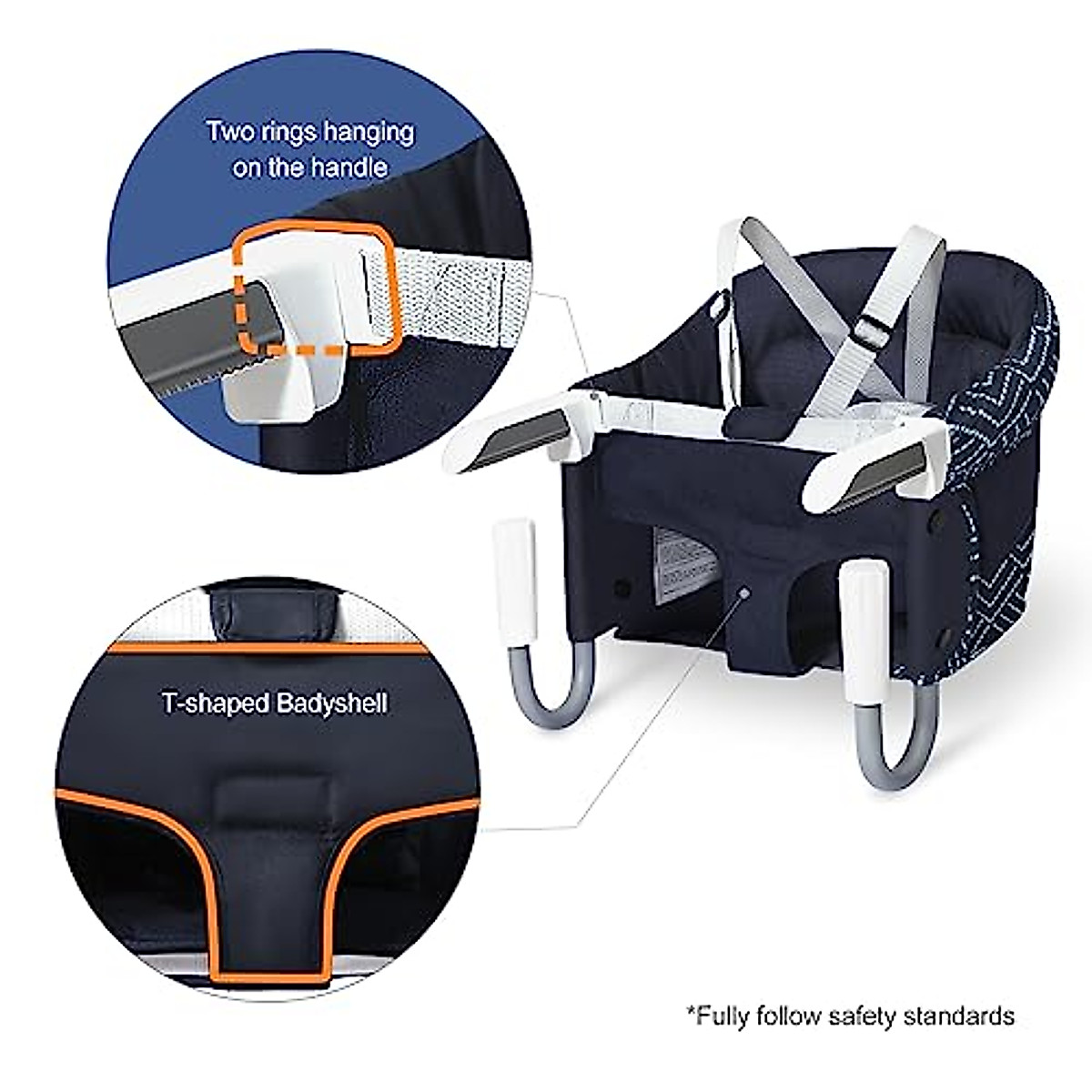 MTWML Hook On Chair,Portable High Chair,Clip On High Chair to Table,Table High Chair for Babies and Toddlers,Baby Feeding High Chair That Attaches to Table,Baby Booster Seat for Table (Black)