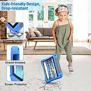 Fire HD 8 Tablet Case for Kids, Amazon Kindle Fire HD 8 & 8 Plus Tablet (2024/2022/2020 Release,12th/10th Generation) Ubearkk Shock-Proof Protective Back Cover Cases with Foldable Stand Holder, Blue