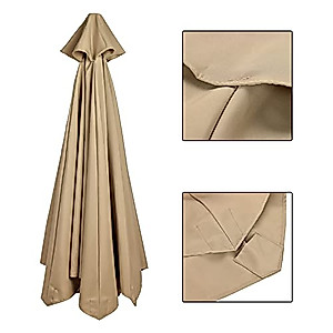 UUHUKP Patio Umbrella Outdoor,Parasol Replacement Canopy Outdoor Market for 8 Ribs UV blocking Cover, 8 Ribs 9.8Ft