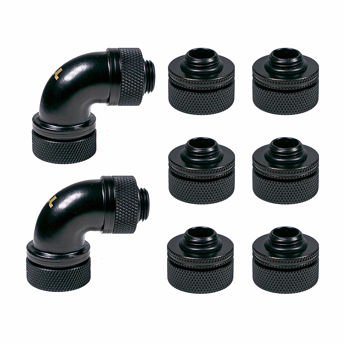 Thermaltake Pacific DIY 16mm OD PETG Compression Fitting Kit Black - CL-W260-CU00BL-A