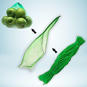 Simond Store 15" Green Reusable 200 Poly Mesh Net Bags Produce Grocery Fruit Vegetable Storage