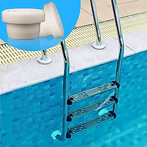 4 Pack Pool Ladder Bumpers for Inground Pool Steps Inside Plug Caps fit 1.9in Inner Diameter Ladder Tubing for Protect Swimming Pool Liner,White Rubber End Cap for Swimming Pool Ladder