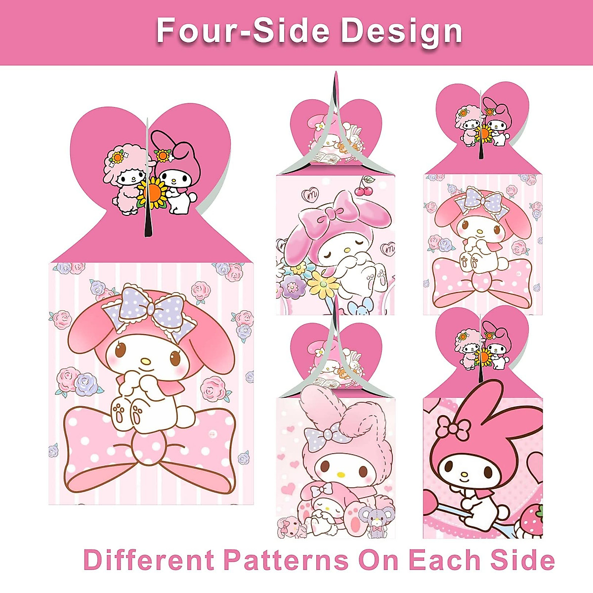 ARHAVI 12pcs My Melody Party Favor Gift Boxes, My Melody and Kuromi Birthday Party Supplies for Kids Party Decorations