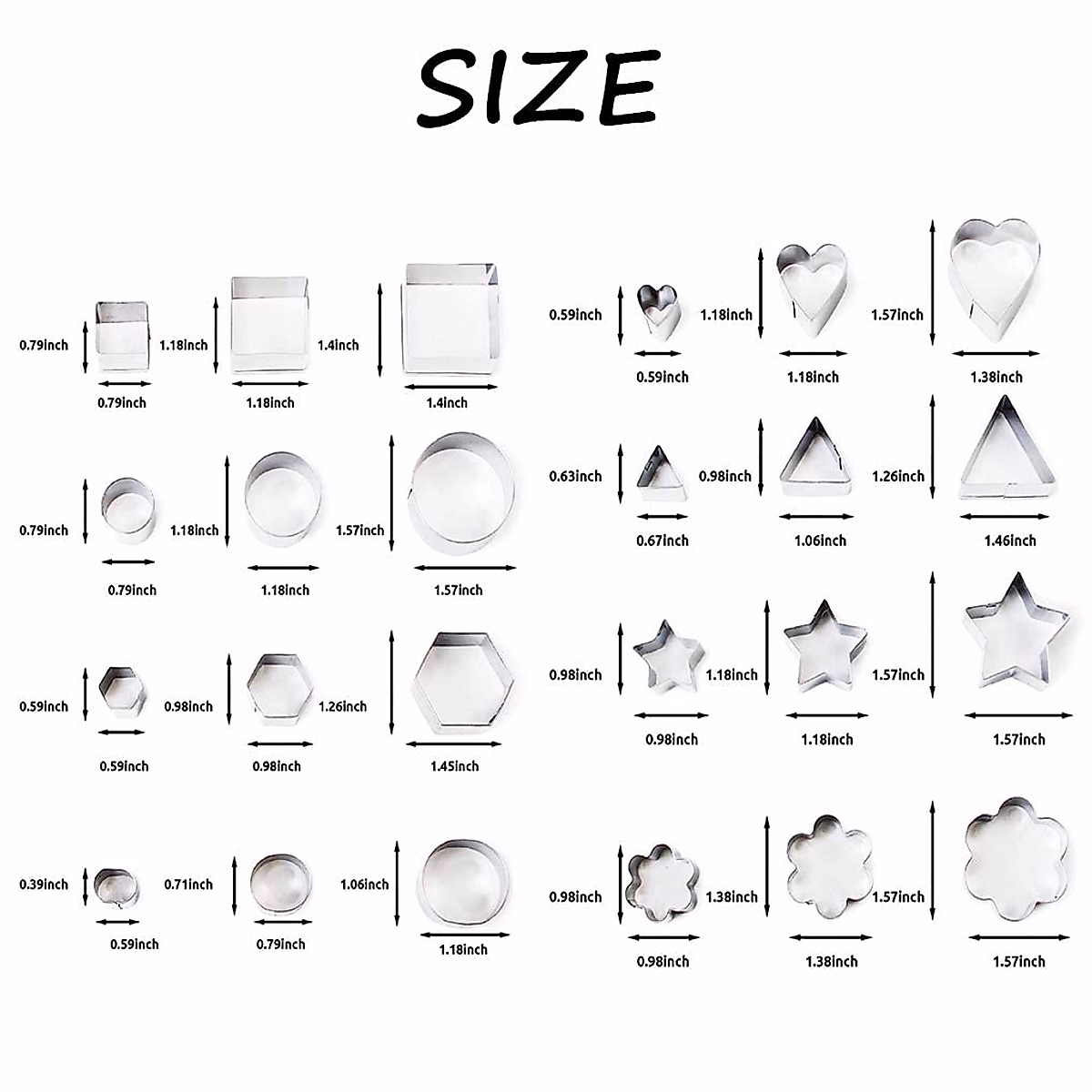 Cookie Cutters Tool Set, 24Pcs Small-scale Cookie Molds for Baking and Cooking, 8 Shapes Metal Biscuit Cutters for Festivals and Daily Use, Applies to Dough, Fruits, Vegetables, Bento Decor