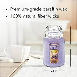 Yankee Candle Lemon Lavender Scented, Classic 22oz Large Jar Single Wick Candle, Over 110 Hours of Burn Time & Large Jar Candle Clean Cotton