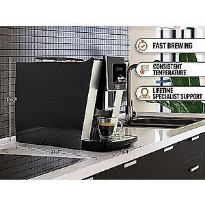 Zulay Kitchen Magia AMPRO Automatic Espresso Machine with Grinder & Milk Frother - Fully Automatic Coffee Machine with Touch Screen, 4 Customizable Recipes - Coffee Maker with Grinder Built In