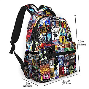 Broadway Musical Collage Backpack Large Capacity School Book Bag Laptop Backpacks Lightweight Travel Bookbag Kids Daypack