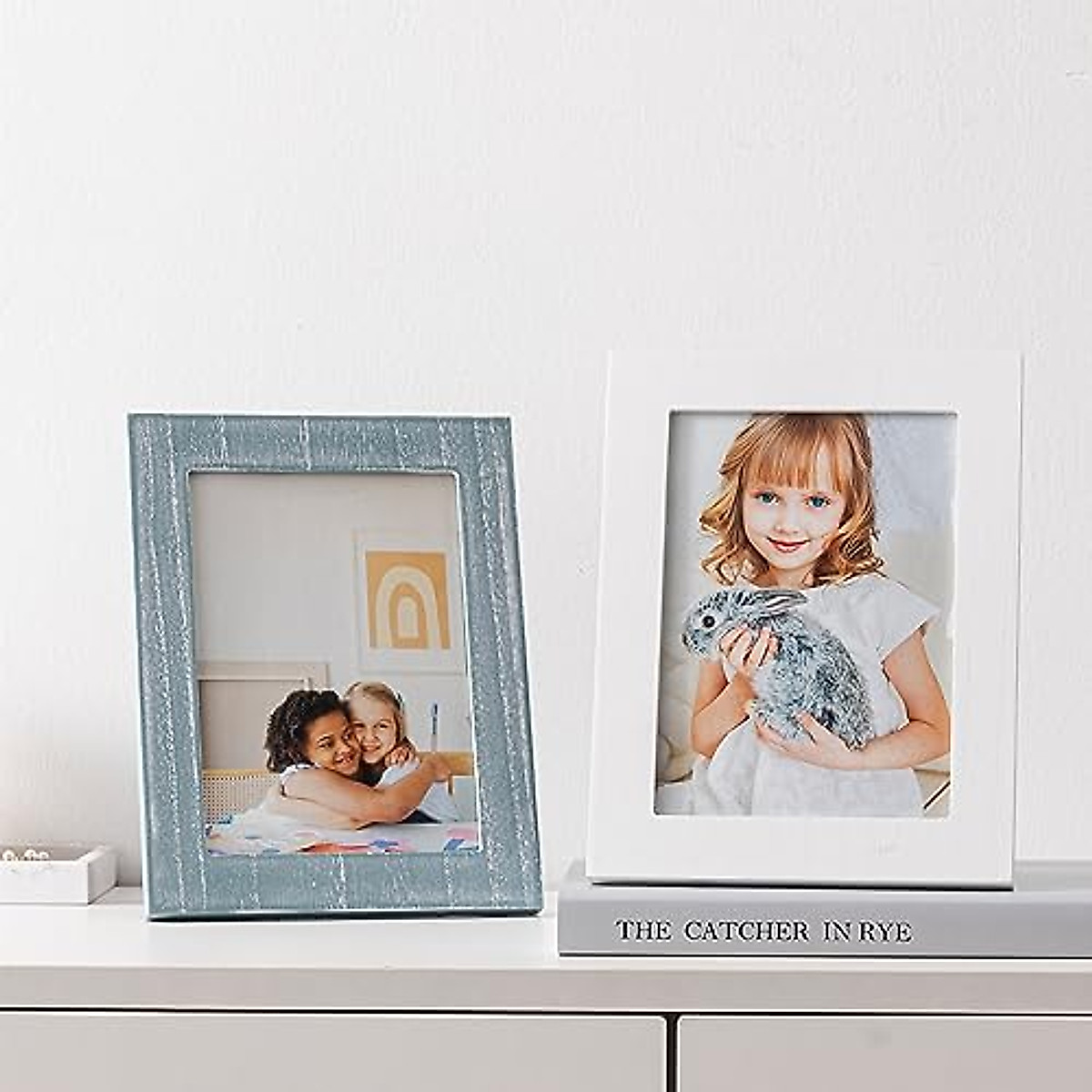 eletecpro 4x6 Picture Frame Set of 4 - Wooden Designs Wall Decor - Table Top & Wall Mount Photo Frame - Vertical & Horizontal - Rustic Home Décor Picture Frames