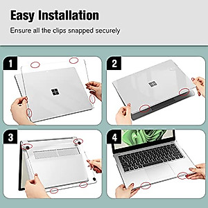 Fintie Case for 13.5 Inch Microsoft Surface Laptop 5/4/3 with Metal Keyboard (Model: 1951/1868) - Protective Slim Snap On Hard Shell Cover, Crystal Clear