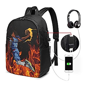 Yesbtx #12 Morant 17 Inch Usb Port Backpack Laptop Travel Backpack Book Bag For Men Women, Black