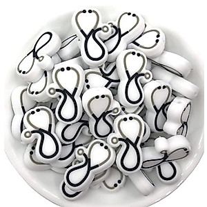 Stethoscope Silicone Beads, Silicone Beads, Set of 2 Beads, Acrylic Beads, Crafts, Keychain