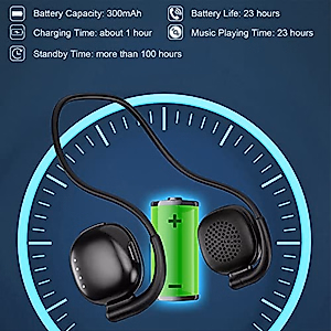 CHUYI Behind The Head Headphones, Bluetooth Wireless On-Ear Earphones, Foldable Lightweight Wireless Stereo Neckband Around Head Headset with Built-in Mic for Sports, 23Hrs Music Time (Black)