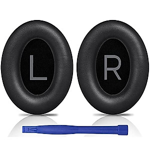 SOULWIT Professional Ear Pads Cushions Replacement for Bose QuietComfort 45 (QC45)/QuietComfort SE (QC SE) Over-Ear Headphones, Earpads with Softer Protein Leather, Noise Isolation Foam (Black)