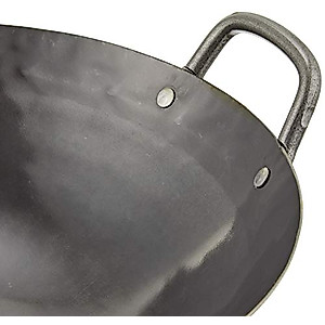 山田工業所 Yamada Iron Hammered Wok 27cm (Plate Thickness 1.2mm) Black