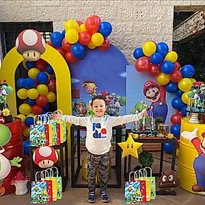 16PCS Party Gift Bags for Super Bros Birthday Party Supplies, Party Favor Bags for Bro Cartoon Birthday Party Supplies, Goody Candy Treat Bags for Super Bros Party Favors Decor Super Bros Themed