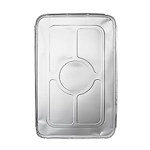 Restaurantware LIDS ONLY: Foil Lux Foil Pan Lids 25 Oven-Ready Foil Tray Lids -Fits Full-Size Steam Table Lids Freezable Silver Aluminum DisposableTurkey Pan Lids Pans Sold Separately