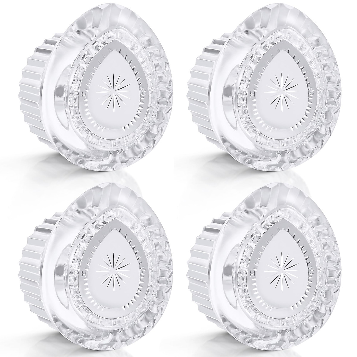 Enhon 4 Pcs Replacement Knob Handle Kit Compatible with Moen 100710 Shower Handle, Shower Knob Replacement for Single Handle Bathroom Faucet Tub Shower Handle, Chrome Knob Insert