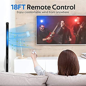 Bladeless Tower Fan - 43" Standing Cooling Oscillating Floor Fan w/ Remote, 3 Speeds & 3 Modes, 7.5H Timer, Quite Electric White Air Circulator Fan for Bedroom, Living Room, Office, Home, Indoor use