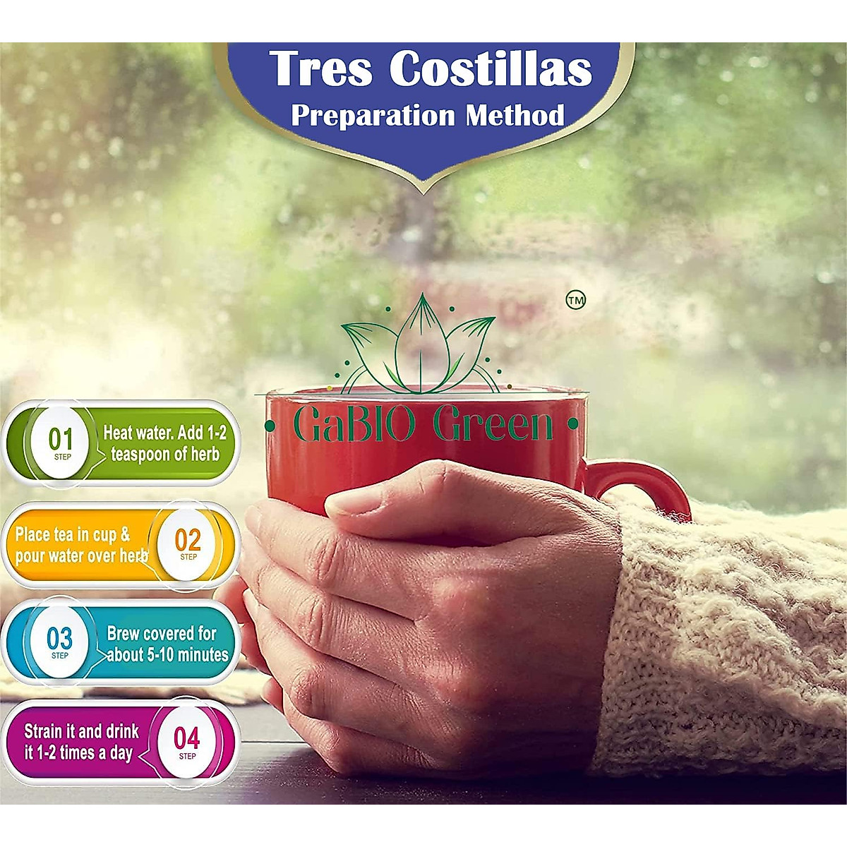 Palo Tres Costillas Tres Costillas, Three Ribs Stick for kidney, non-GMO, Gluten-free, Natural Herbs, tres Costillas herb, Tres Costillas wood, Resealable bag (4oz)