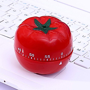 HaHawaii Countdown Timer, Cute Kitchen 1-55 Minutes Cooking Tool Tomato Shape Mechanical Countdown Timer - Red