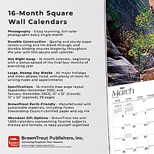 National Parks | 2023 12 x 24 Inch Monthly Square Wall Calendar | Foil Stamped Cover | BrownTrout | Scenic Yosemite Yellowstone Nature
