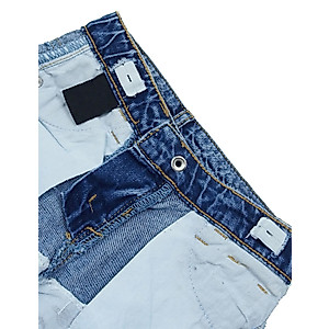 KIDSCOOL SPACE Baby Girl Boy Jeans,Little Kid Elastic Band Inside Ripped Denim Pants,Blue,18-24 Months