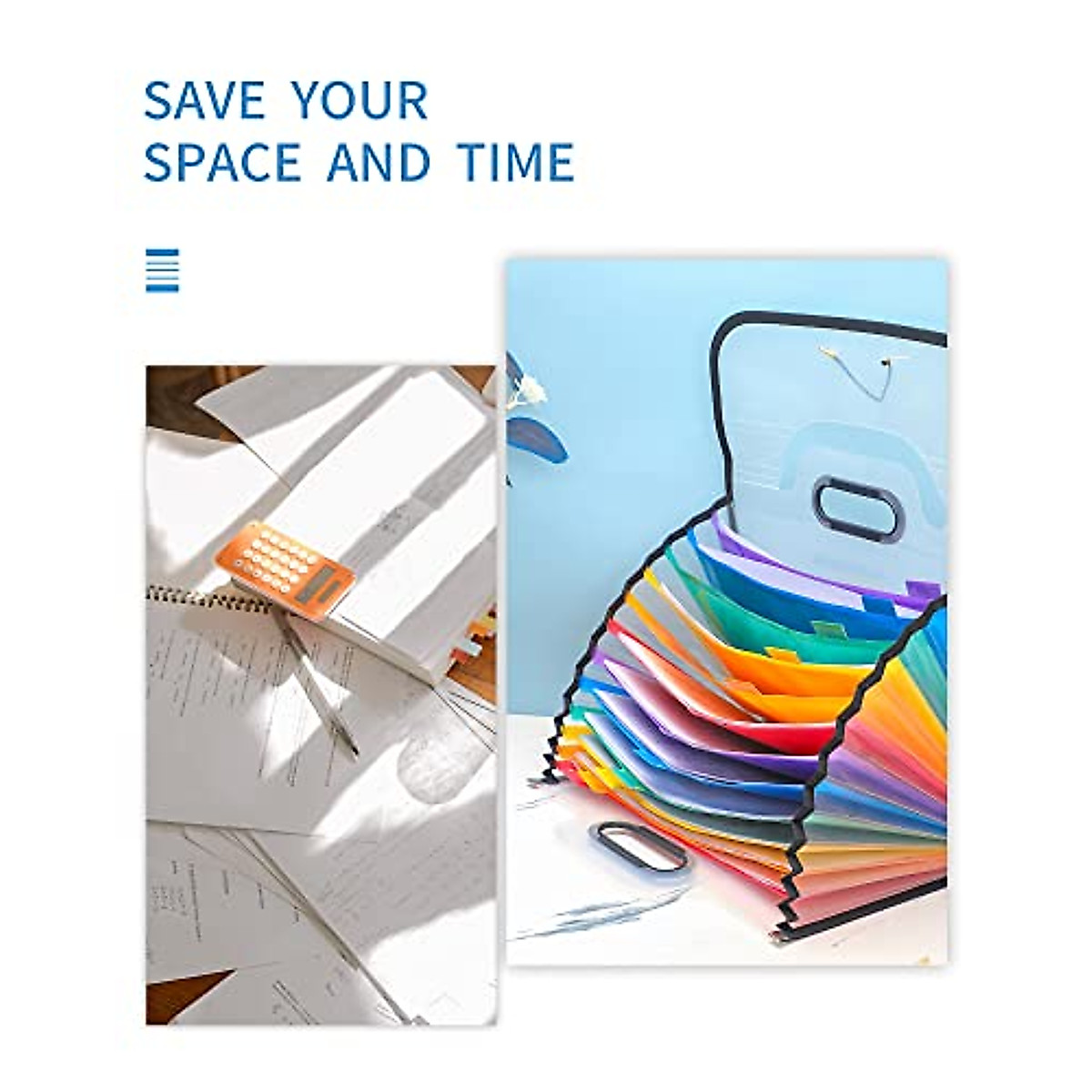 13 Pockets Expanding File Folder with Handle Accordion File Folder Organizer for A4 Letter Size Paper Document Holder Organizer with Expandable Cover (1)