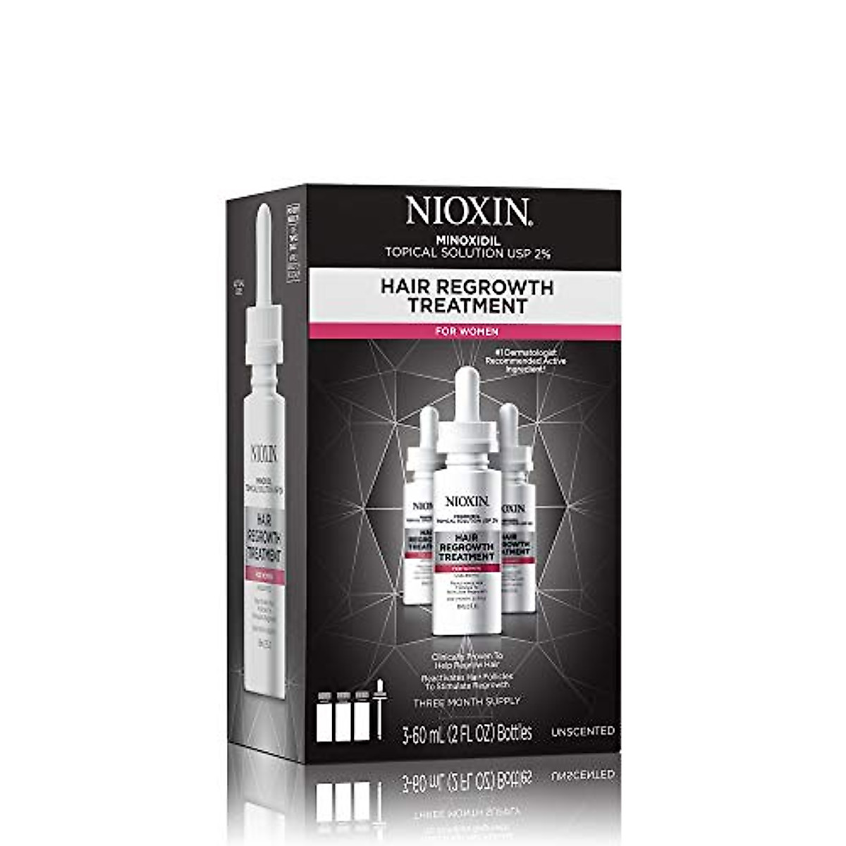 Nioxin Hair Regrowth Treatment for Women with Minoxidil 2%, 3 Month Supply, 6 oz