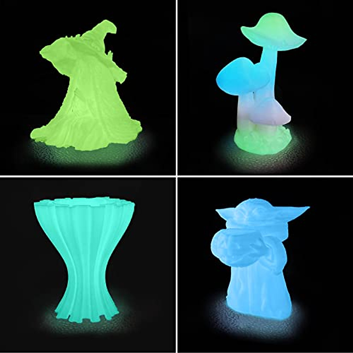 3D Printer Filament, Glow in The Dark Filament，Tri-Color Filament Bundle, pla Filament 1.75mm