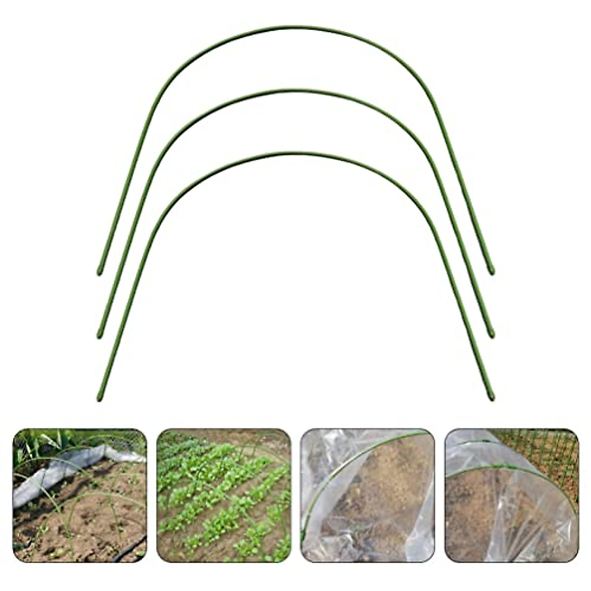 Cabilock Metal Holder 3 Pcs Garden Greenhouse Hoops for Plant Cover Support Gardening Houses Tunnel Support Frame Garden Stakes for Fabric Covers Netting Raised Beds Shelf Plants