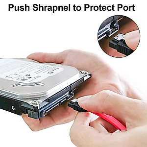 USECL 4 Pack Straight SATA III Hard Disk Cable 6.0GBPS,7pin Female to Female Date Cable with Locking Latch,Length :18 inches（red）