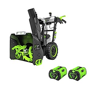EGO Power+ SNT2416 24-Inch 56-Volt Lithium-Ion Cordless Self-Propelled 2-Stage Snow Blower with Peak Power - (2) 10.0Ah Batteries and Dual Port Charger Included