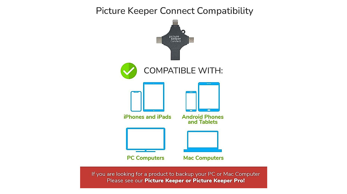 Picture Keeper Connect 64GB USB Flash Drive - Simple Backup
