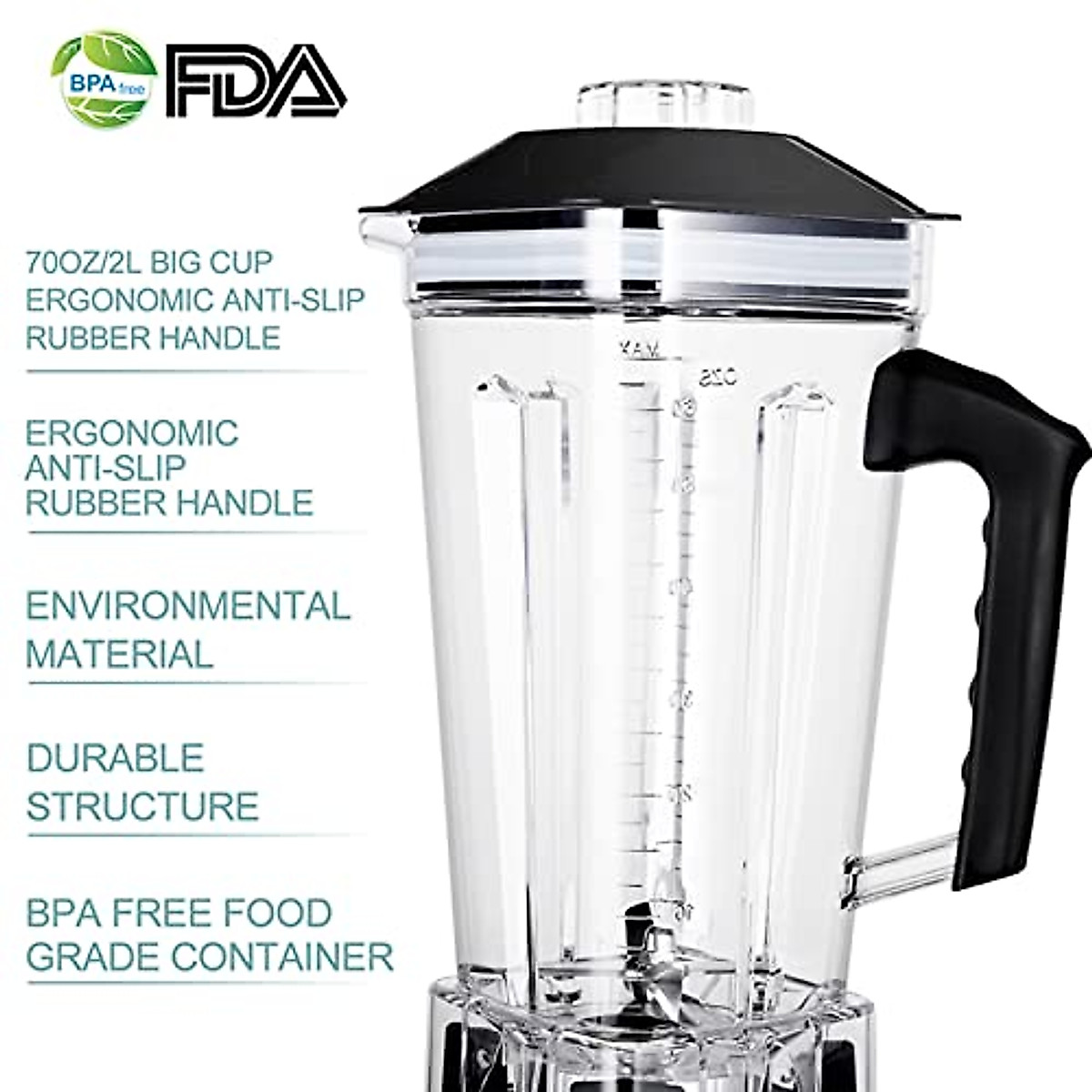 Professional Countertop Blender for home and commercial use, 2200W High Speed Smoothie Blender for Shakes and Smoothies with 70OZ BPA-Free Tritan for Crushing Ice, Frozen Dessert, and Nuts etc.