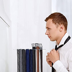 STAUBER Best Belt and Tie Rack - Wall Mount Holder and Display (Clear, Acrylic)