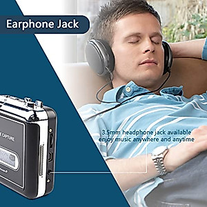 Auto Reverse&Clear Stereo Cassette Player with Detachable Speaker-Portable Cassette Tape to MP3 Converter- Convert Tapes to Digital Files via USB, Compatible with MAC Laptops & PC