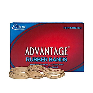 Alliance Rubber 26545 Advantage Rubber Bands Size #54, 1 lb Box, Assorted Sizes (Natural Crepe) Beige