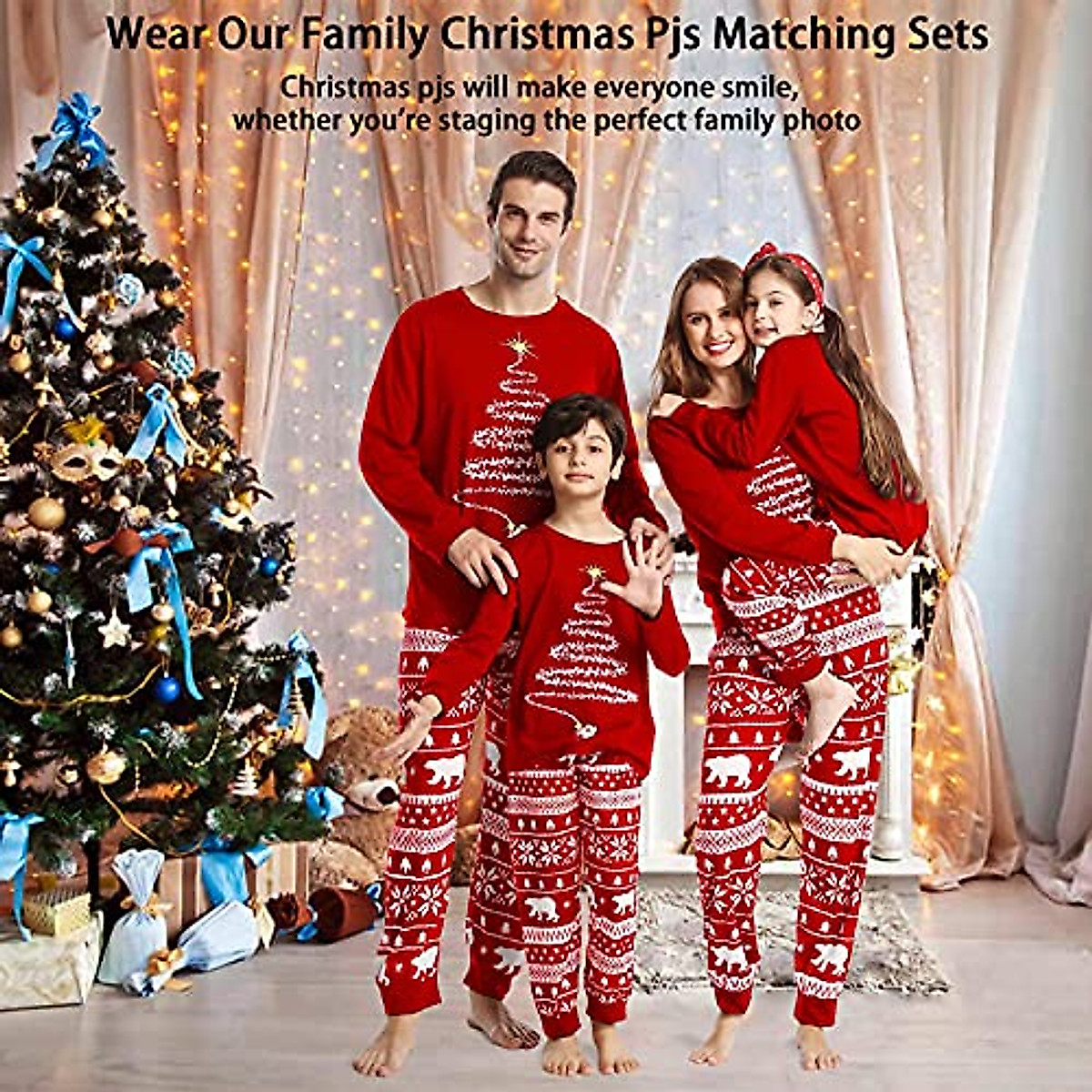 Oriental eLife Matching Christmas Pjs For Family,Elf Pajamas Christma Sets,Xmas Holiday Family Sleepwear Outfits Women Men Red