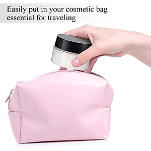 Patelai 4 Pieces Round Clear Wide-mouth Leak Proof Plastic Container Jars with Lids for Travel Storage Makeup Beauty Products Face Creams Oils Salves Ointments DIY Making or Others (Black,1 Ounce)