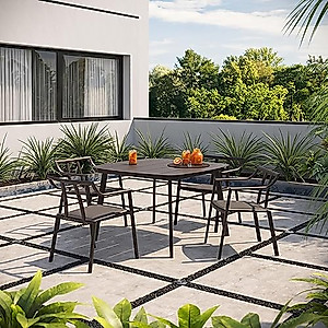 Oxford Garden Markoe 5 Pc Aluminum Dining Set in Carbon/Ninja