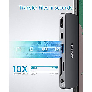 Anker USB C Hub for iPad Pro, PowerExpand Direct 6-in-1 Adapter, with 60W Power Delivery, 4K HDMI, Audio, USB 3.0, SD and microSD Card Reader (Not Compatible with iPad Pro and iPad Mini 2021)