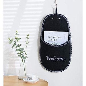 SLIPPERTREND Fleece Felt Close Toe 6 Pairs Welcome Indoor Family House Guest Slippers Set for Shoeless Home Black