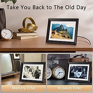 Digital Picture Frame - Benibela 10.1 Inch WiFi AI Smart Electronic Digital Photo Frame, Touch Screen, 32GB, Auto-Rotate, AI Recognition, 2 Filter Modes, Share Video via Email App USB, Wall Mountable