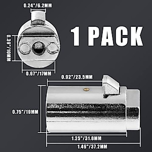 Luomorgo 1 Pc Vending Machine Lock and Key, Keyed Alike Tubular Soda Machine Lock, Universal Candy Machine Lock Replacement, Snack Vending Machine Locks with 3Pcs Keys (Chrome)