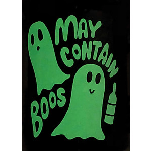 Enesco Our Name is Mud Halloween Ghost May Contain Boos Glow in The Dark Coffee Mug, 16 Ounce, Black and White